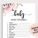 Baby Word Scramble Game, Baby Scrambled Word Game, Pink Floral ...
