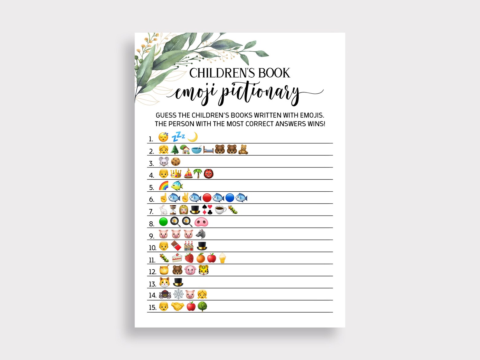 Children's Book Emoji Pictionary Greenery Childrens Book | Etsy