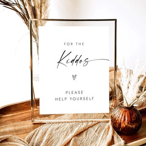 Kiddos Sign Wedding Kids Table Sign for Wedding Kids Menu Sign Wedding ...