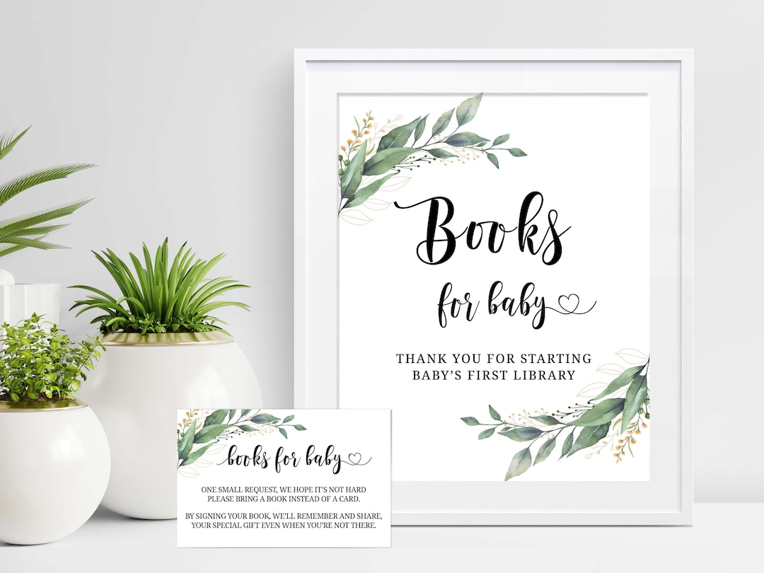 Books for Baby Shower Sign Please Bring a Book Instead of a Card Baby ...