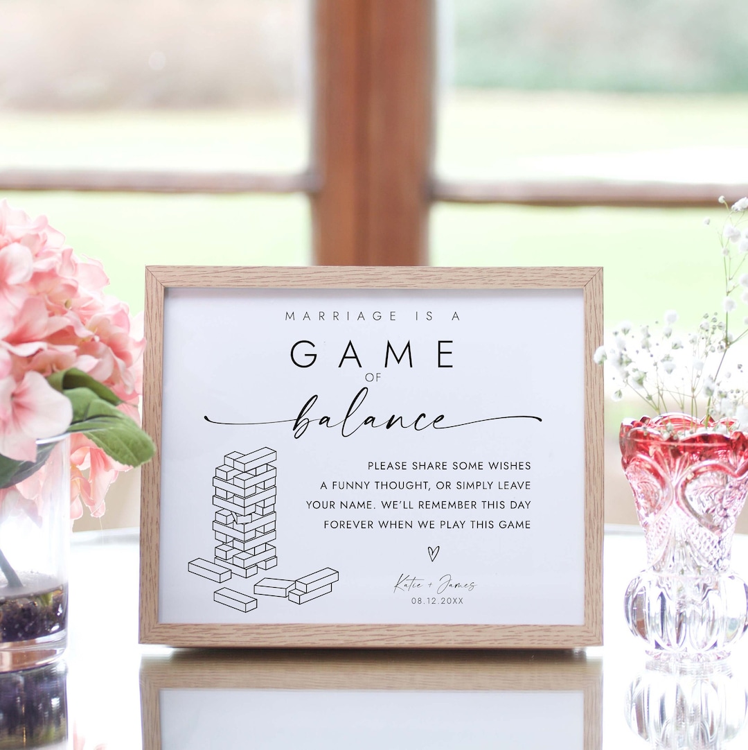 Minimalist Jenga Sign Printable Jenga Guest Book Sign Wedding Building ...