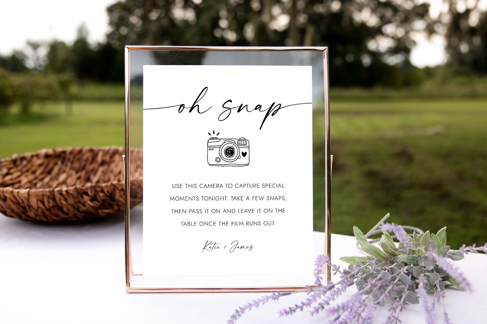 Oh Snap Sign Wedding Disposable Camera Sign Photo Instructions Sign Can ...