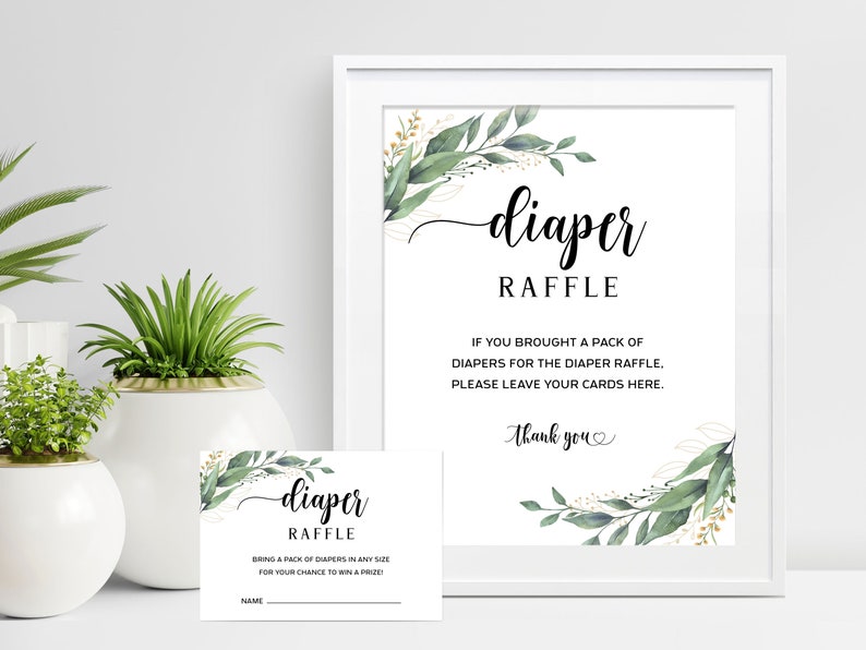 Diaper Raffle Sign Ticket, Diaper Raffle Ticket, Baby Shower Diaper ...