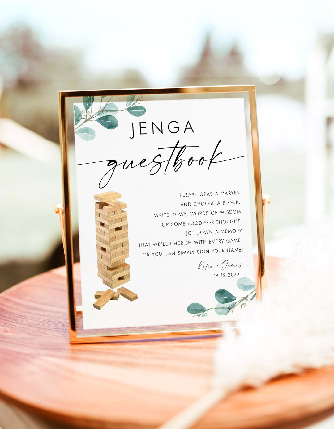 Jenga Guestbook Sign Jenga Wedding Guest Book Sign Jenga Game Sign ...