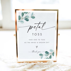 Petal Toss Sign Wedding Send off Sign Flower Toss Wedding Confetti Sign ...
