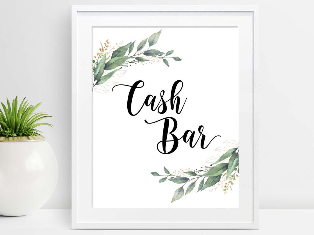 Cash Bar Sign, Wedding Decor, Decorations, Alcohol, Cocktail, Drink ...