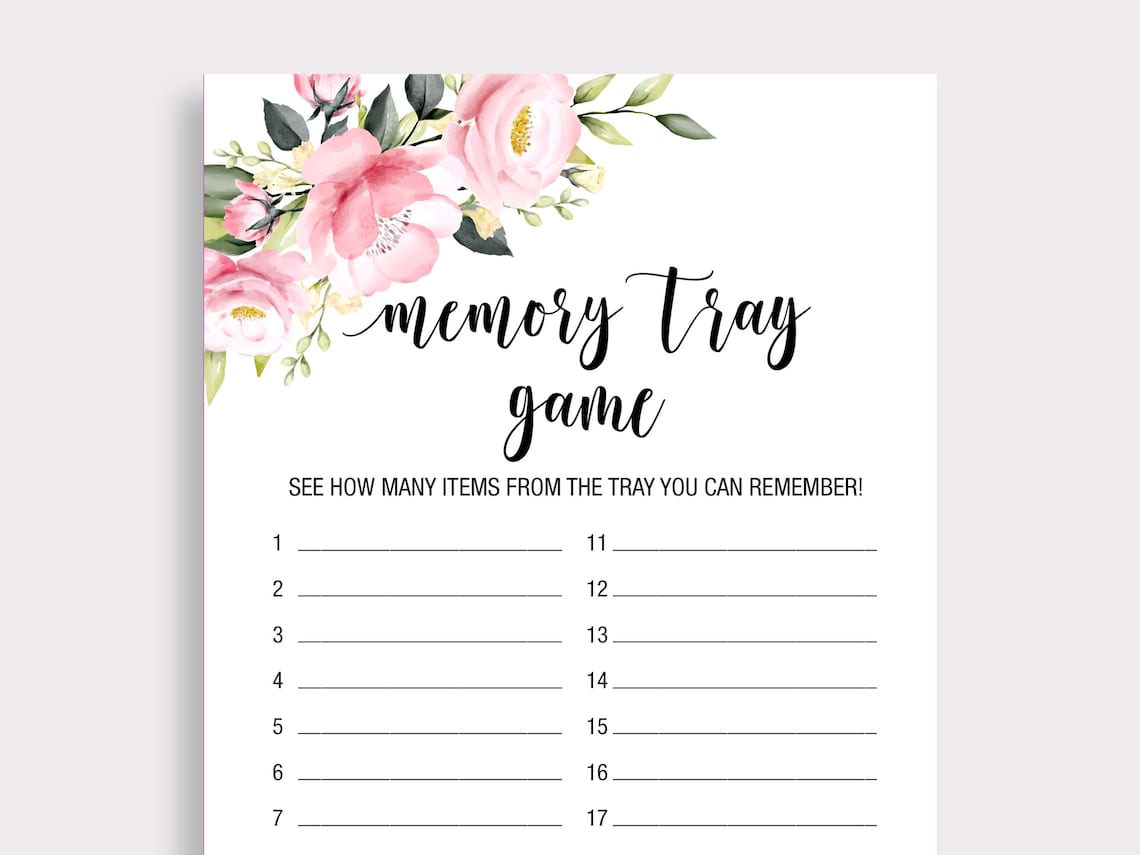 Memory Tray Game Floral Apron Game Guess the Items on Apron | Etsy