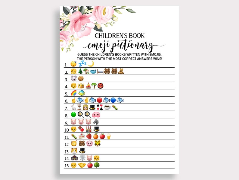 Baby Book Emoji Pictionary Game Childrens Book Emoji - Etsy