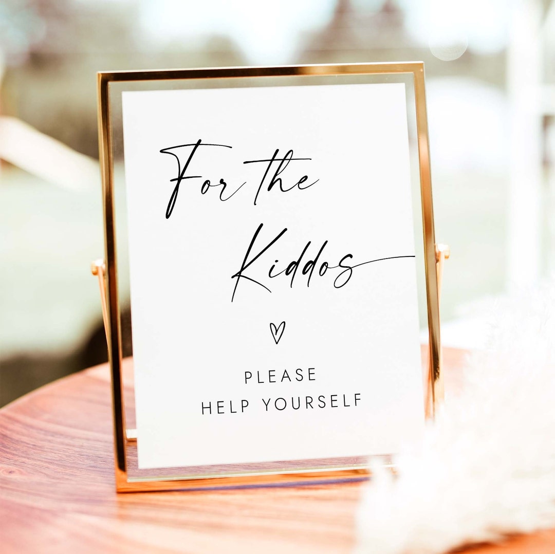 For the Kiddos Sign Wedding Kids Table Sign Kids Menu Sign Kids Wedding ...