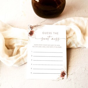 Guess the Sweet Mess Game Dirty Diaper Game Candy Bar Game Boho Baby ...