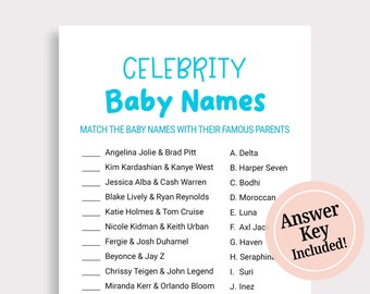 Celebrity Baby Shower Games Fun Modern Baby Shower & Party - Etsy