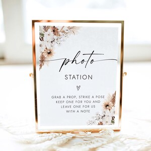 Photo Station Sign Wedding Guestbook Sign Bohemian Wedding Sign Grab A ...
