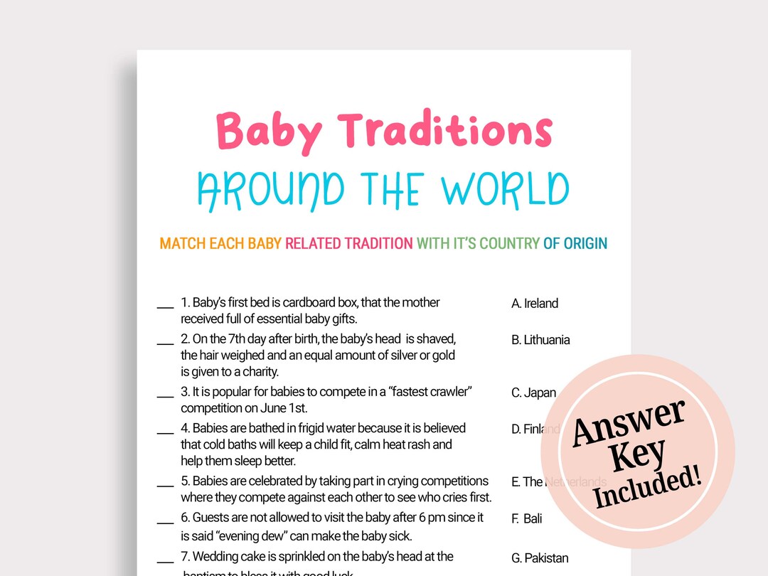 Gender Reveal Games Pink and Blue Baby Shower Games Baby Traditions ...