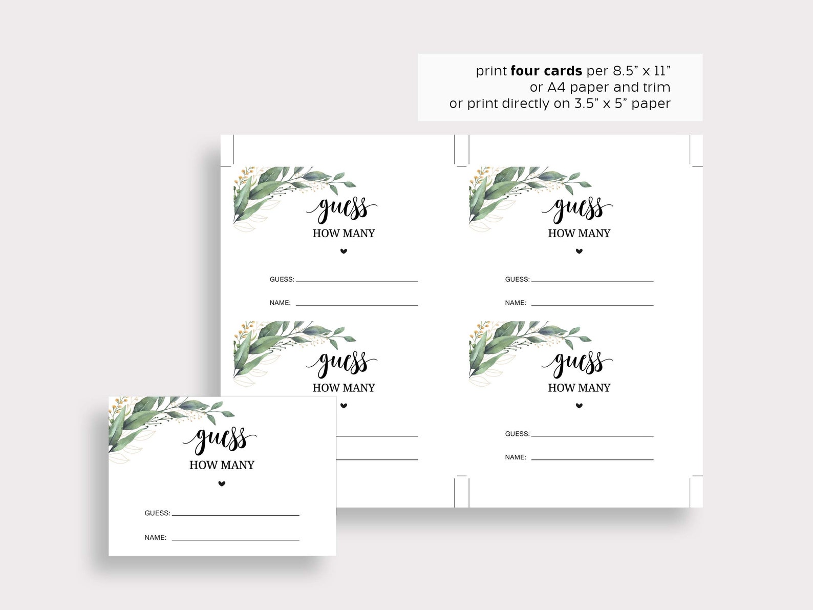 Guess How Many Sign Guess How Many Game Signs Greenery Baby | Etsy