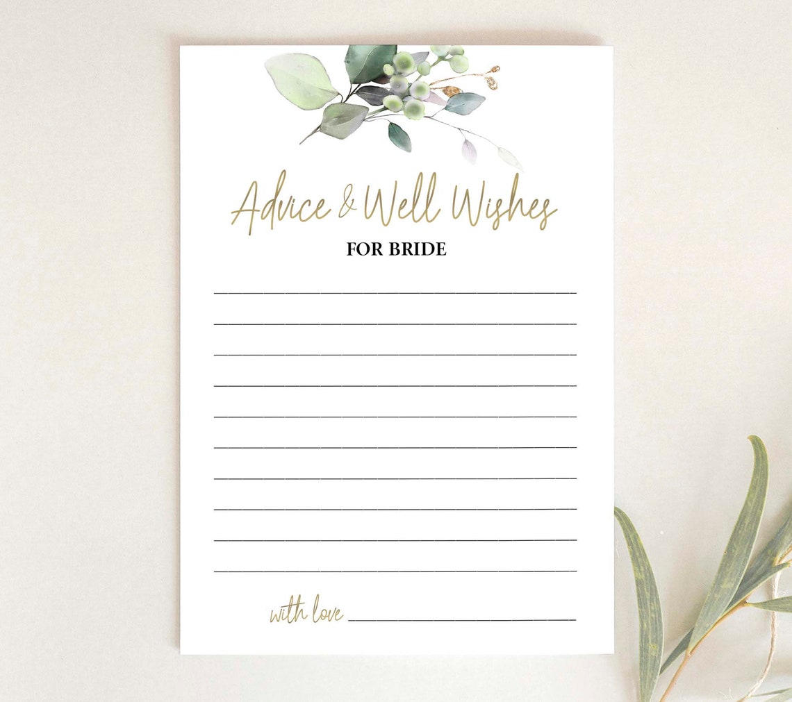 Advice for Bride Card Well Wishes for Bride Newlywed Cards - Etsy
