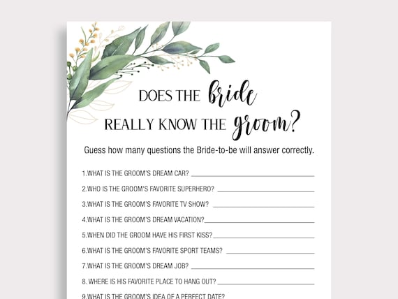 How Well Does The Bride Know The Groom Does The Bride Really Etsy how-well-does-the-bride-know-the-groom-does-the-bride-really-etsy