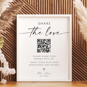 Share the Love QR Code Sign Photo Album Share QR Code Photo Sharing ...