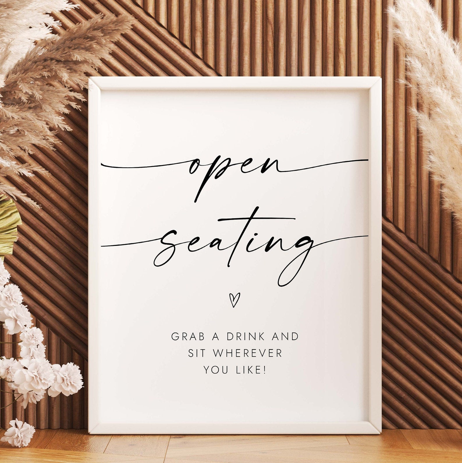 Open Seating Sign Template Minimalist Wedding Signs Wedding - Etsy