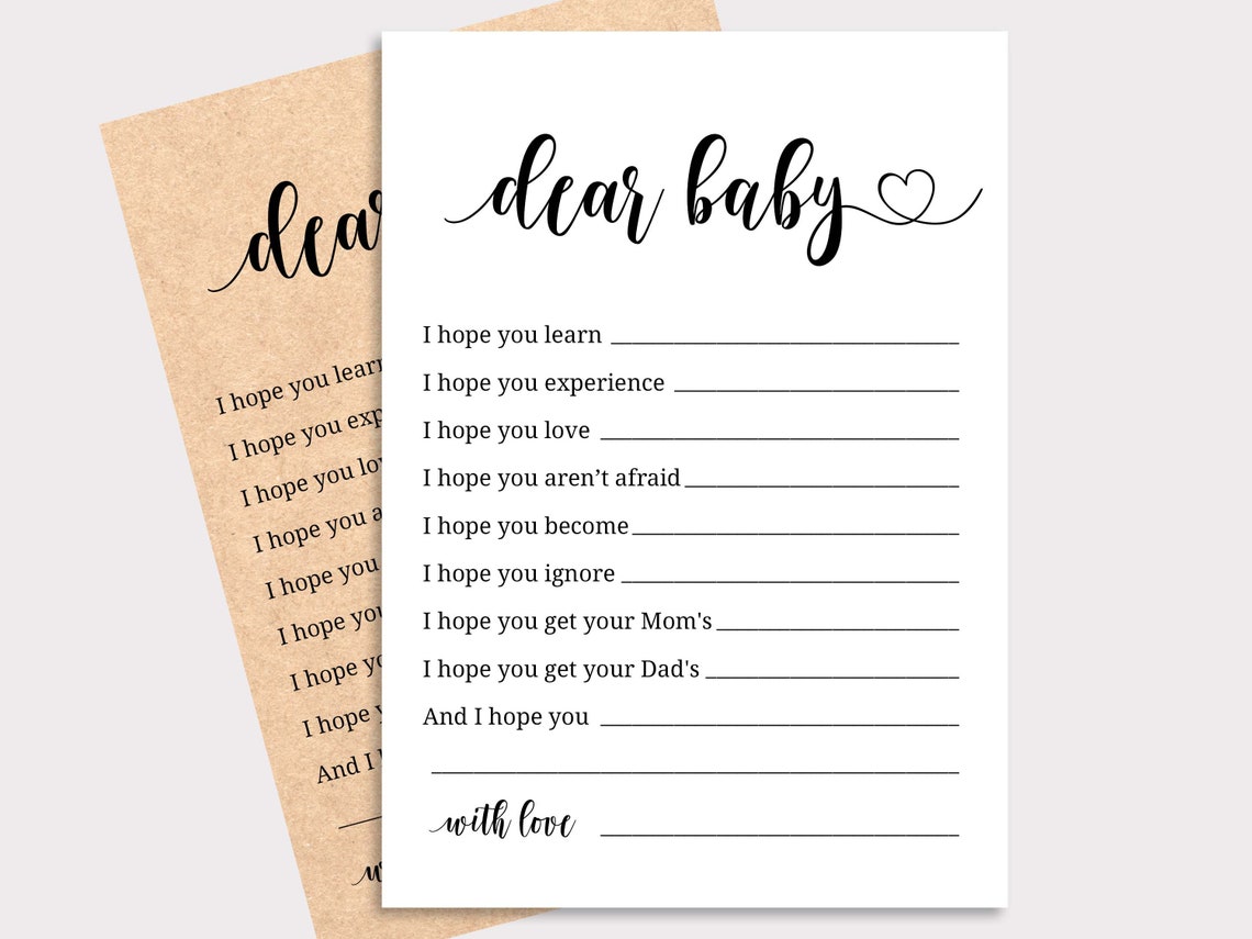 Dear Baby Wish Cards, Wishes for Baby Printable, Wish for Baby Cards ...