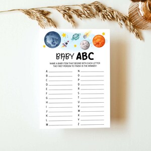 Space Baby Shower Alphabet Game Baby ABC Game Galaxy Baby - Etsy