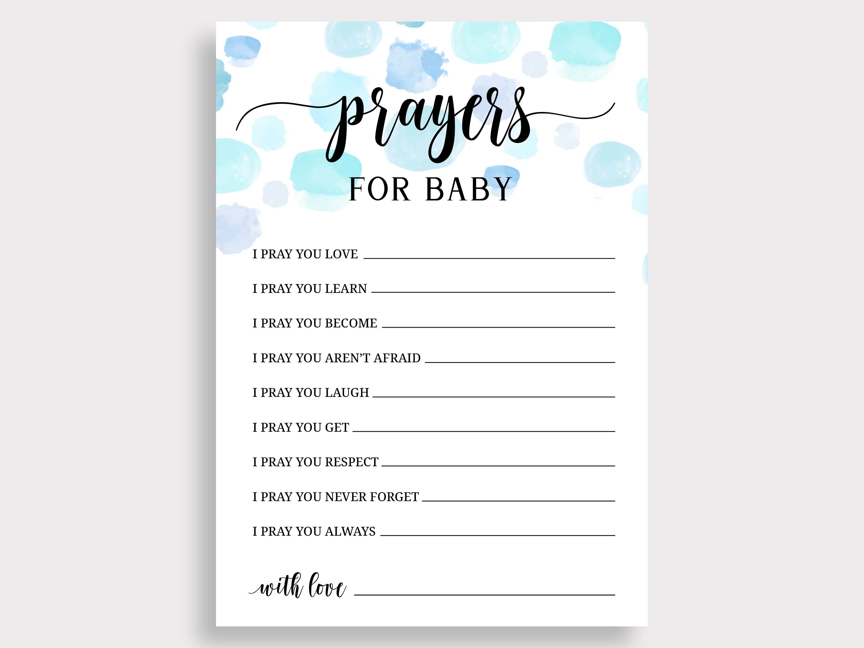 Prayers for Baby Card Baby Boy Prayer Wish Cards Well Wishes - Etsy ...