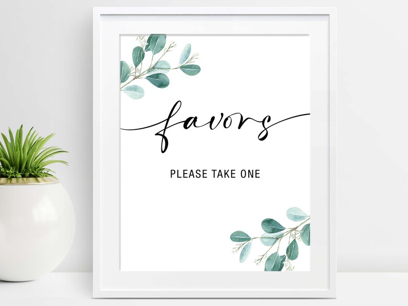 Favors Sign Printable Bridal Shower Favors Sign Baby Shower - Etsy