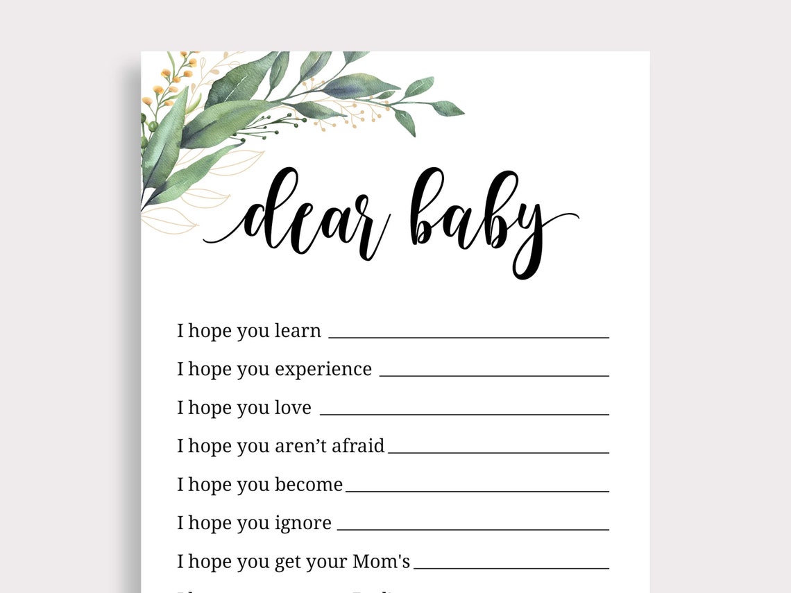 Dear Baby Wish Cards, Wishes for Baby Printable, Wish for Baby Cards ...