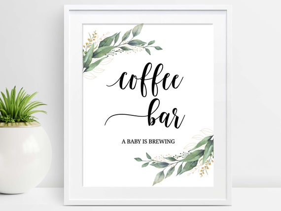 Coffee Bar Sign Printable Baby Shower Sign A Baby is | Etsy