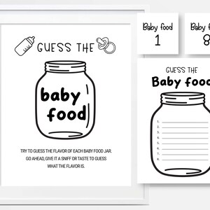 Baby Shower Food Game Guess Baby Food Game Guess the Baby Food Jar ...