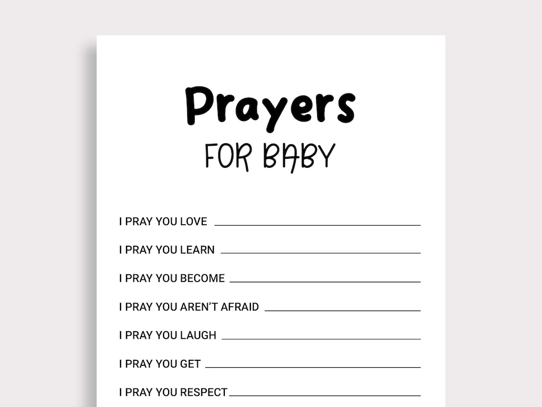 Prayers for Baby Card Well Wishes for Baby Printable Baby Prayer Wish ...