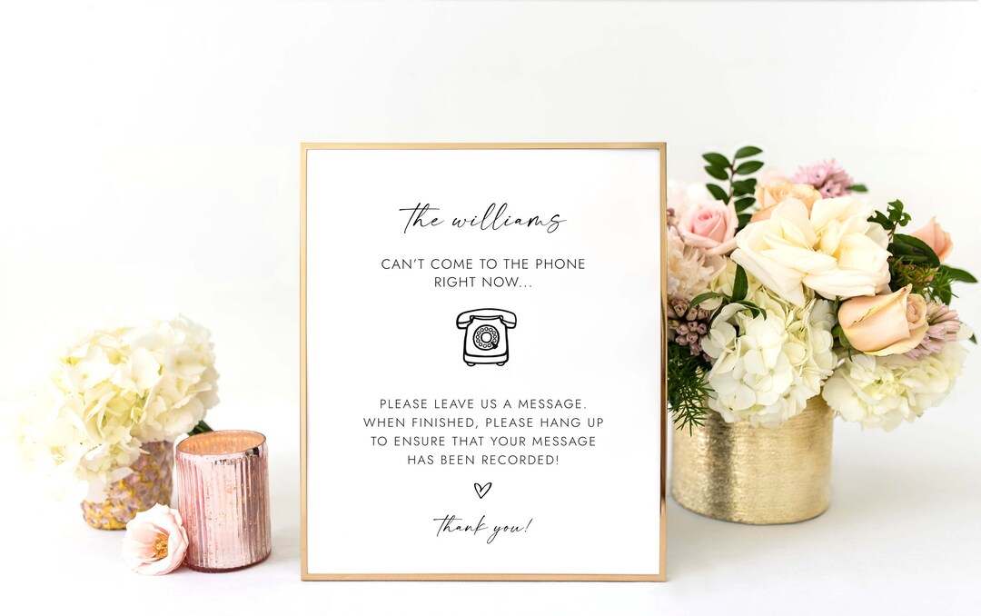 Phone Guestbook Sign Telephone Guest Book Sign Phone Message Leave A ...