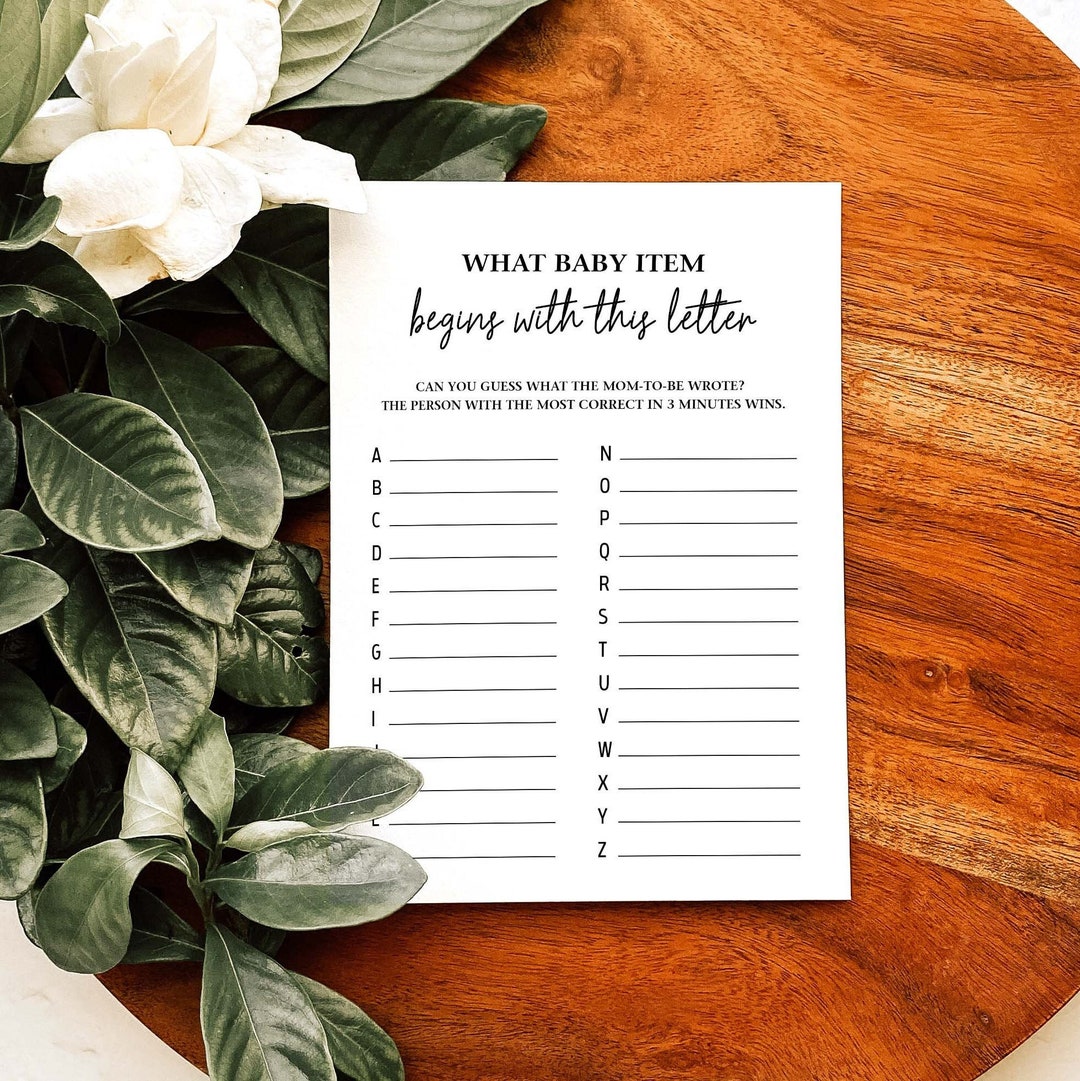 What Baby Items Begins With This Letter Game Minimalist Baby ABC Game ...