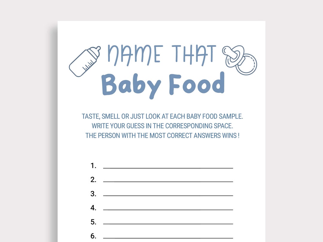 Name That Baby Food Game Guess the Baby Food Game Baby Shower Food Game ...