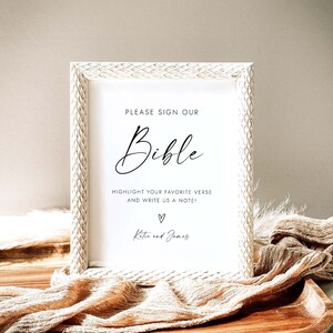 Wedding Bible Sign Bridal Shower Bible Guestbook Sign Wedding Guestbook ...