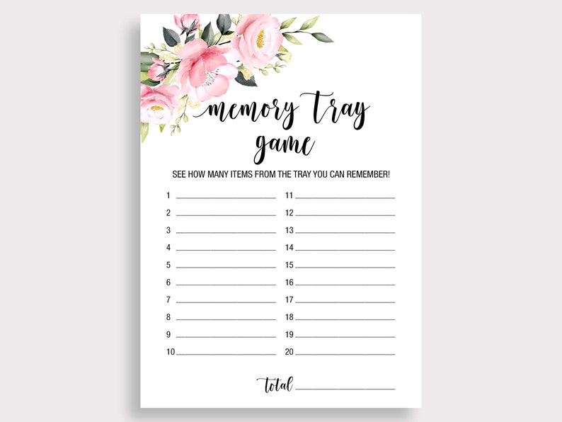 Memory Tray Game Floral Apron Game Guess the Items on Apron | Etsy