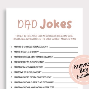 Dad Jokes Baby Shower Game Printable Dad Jokes Game Trivia Game Funny ...