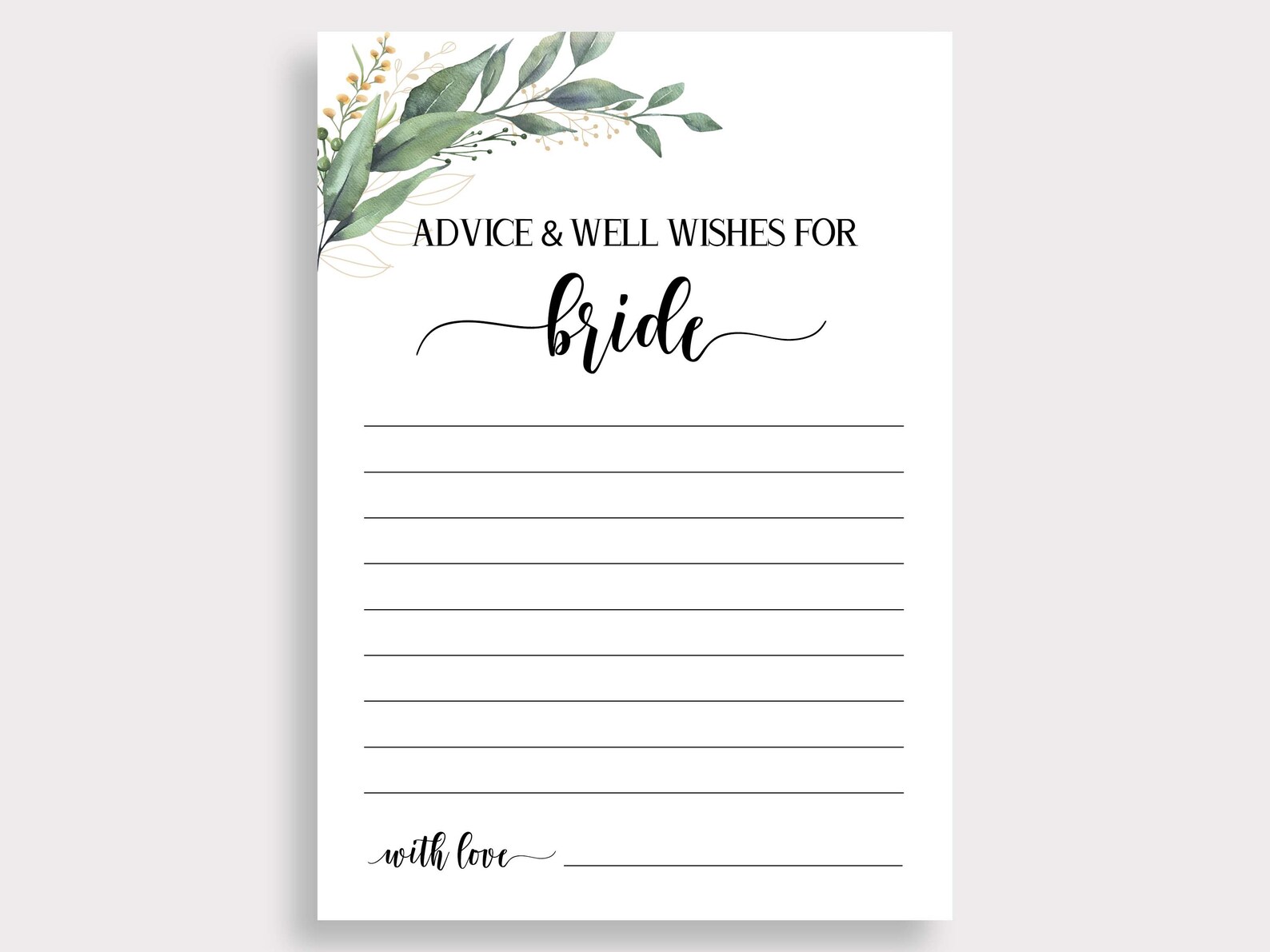 Advice and Well Wishes for Bride Bridal Shower Advice Cards - Etsy