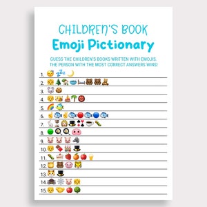 Children's Book Emoji Pictionary Blue Emoji Game Printable Childrens ...