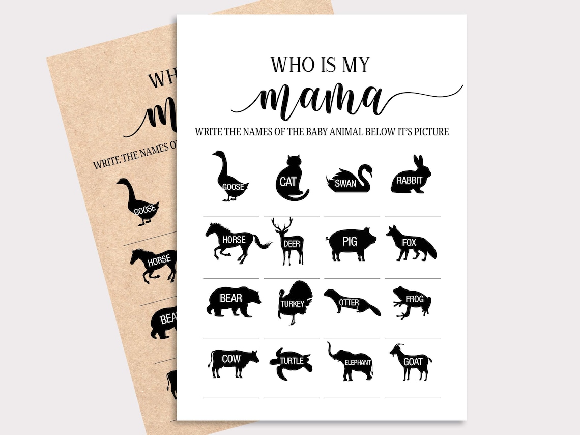 Who is My Mama Baby Shower Game Printable Fun Baby Shower | Etsy
