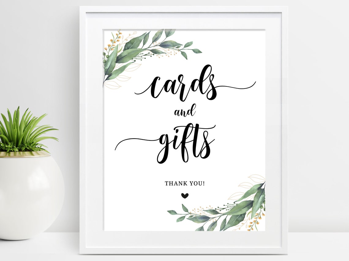 Cards and Gift Sign Printable Gifts Table Sign Baby Shower - Etsy