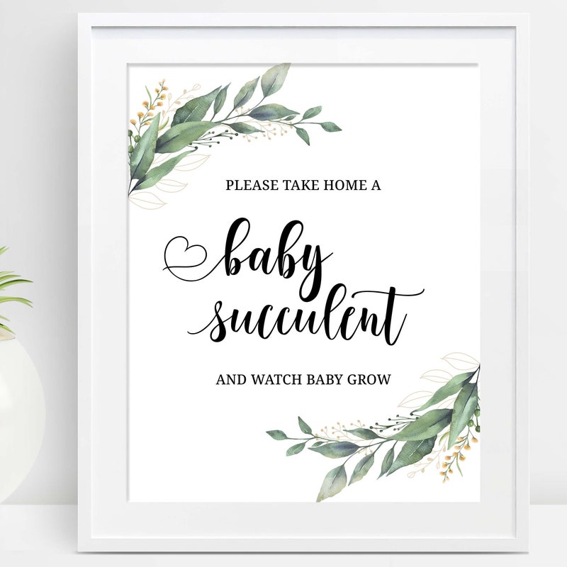 Succulent Sign Baby Shower - Etsy