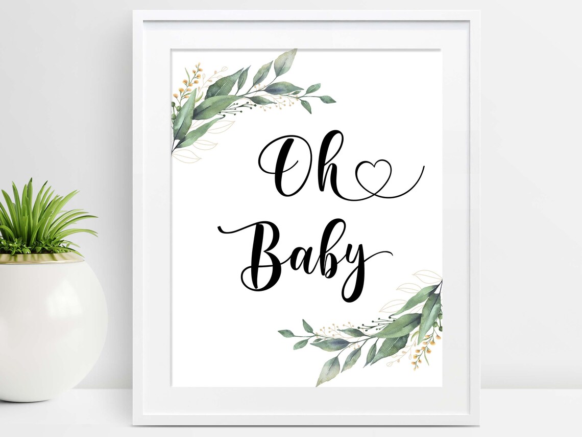 Oh Baby Sign Oh Baby Printable Sign Gender Neutral Baby - Etsy
