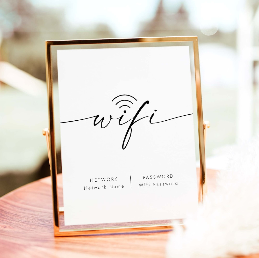 Printable WIFI Sign Minimalist WIFI Password Sign Modern Internet Sign ...