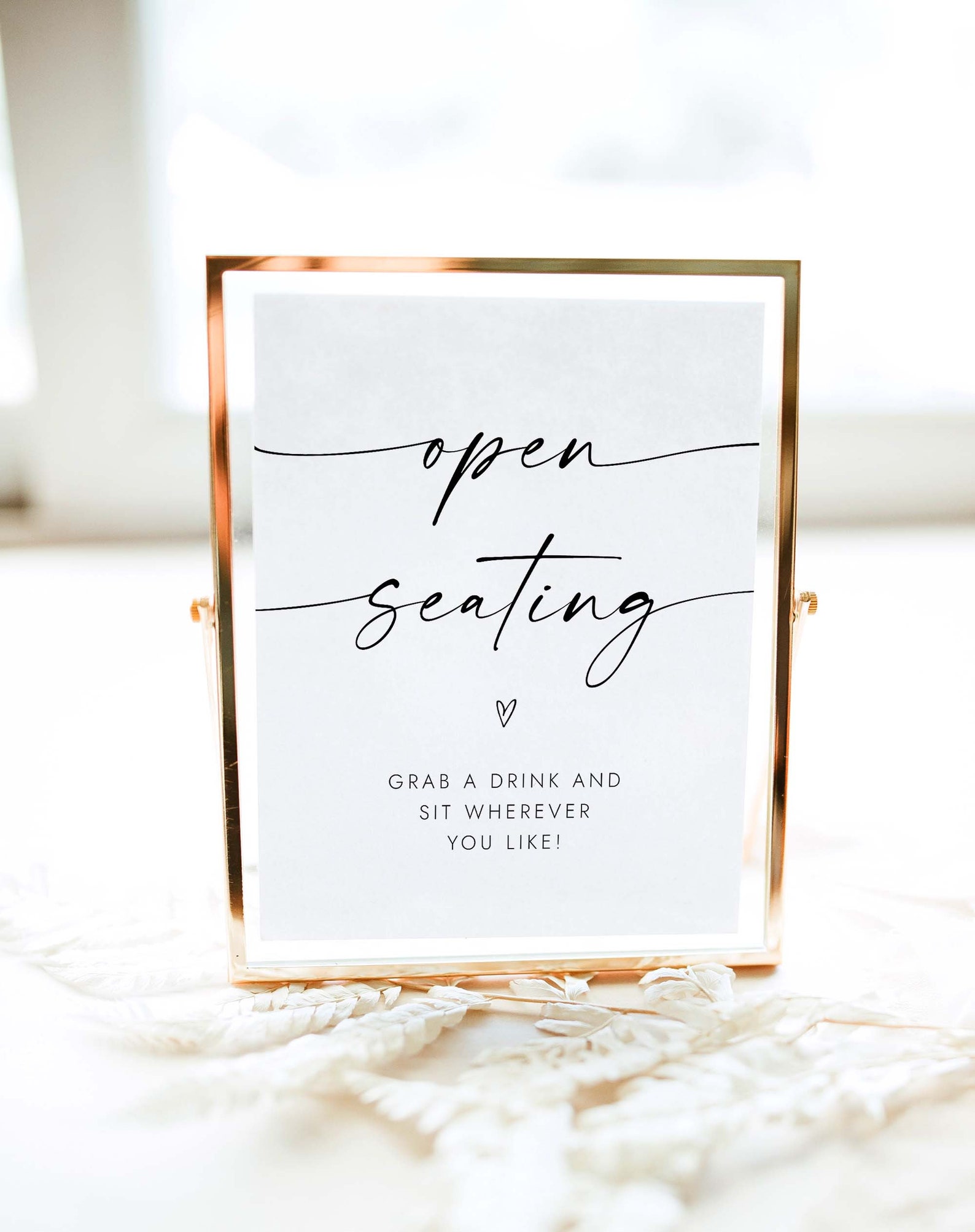 Open Seating Sign Template Minimalist Wedding Signs Wedding - Etsy