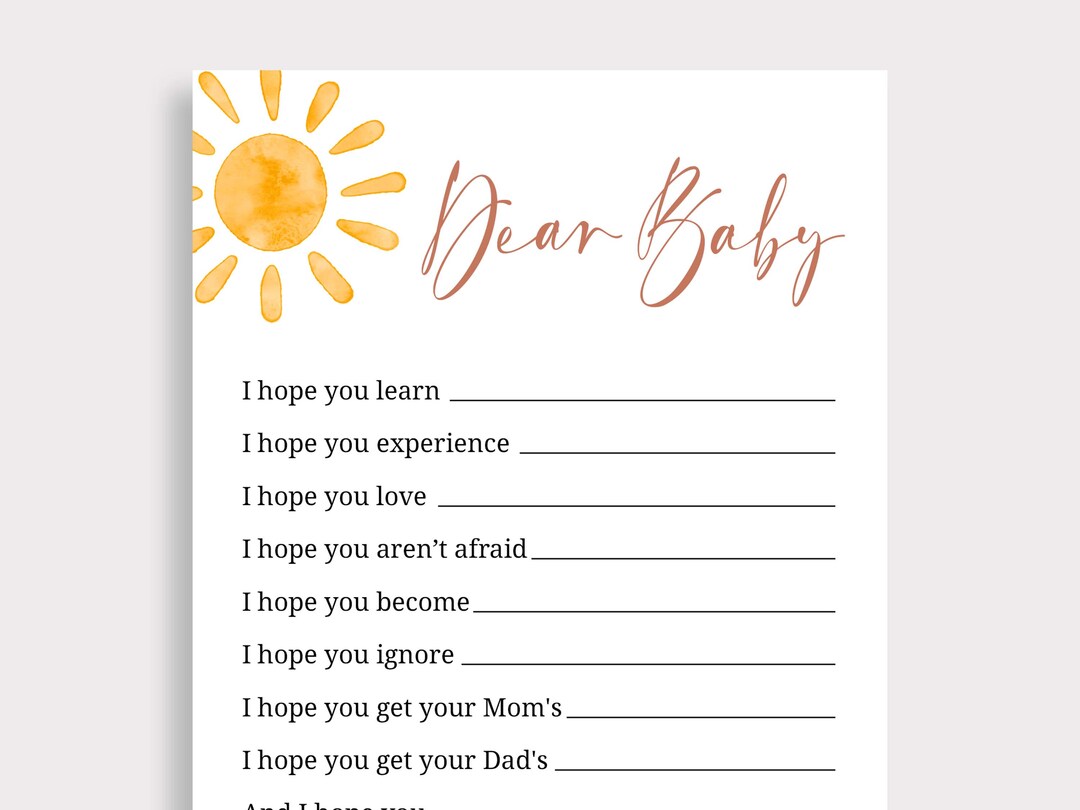Sun Baby Shower Wishes for Baby Cards Baby Wishes Cards Baby Shower ...