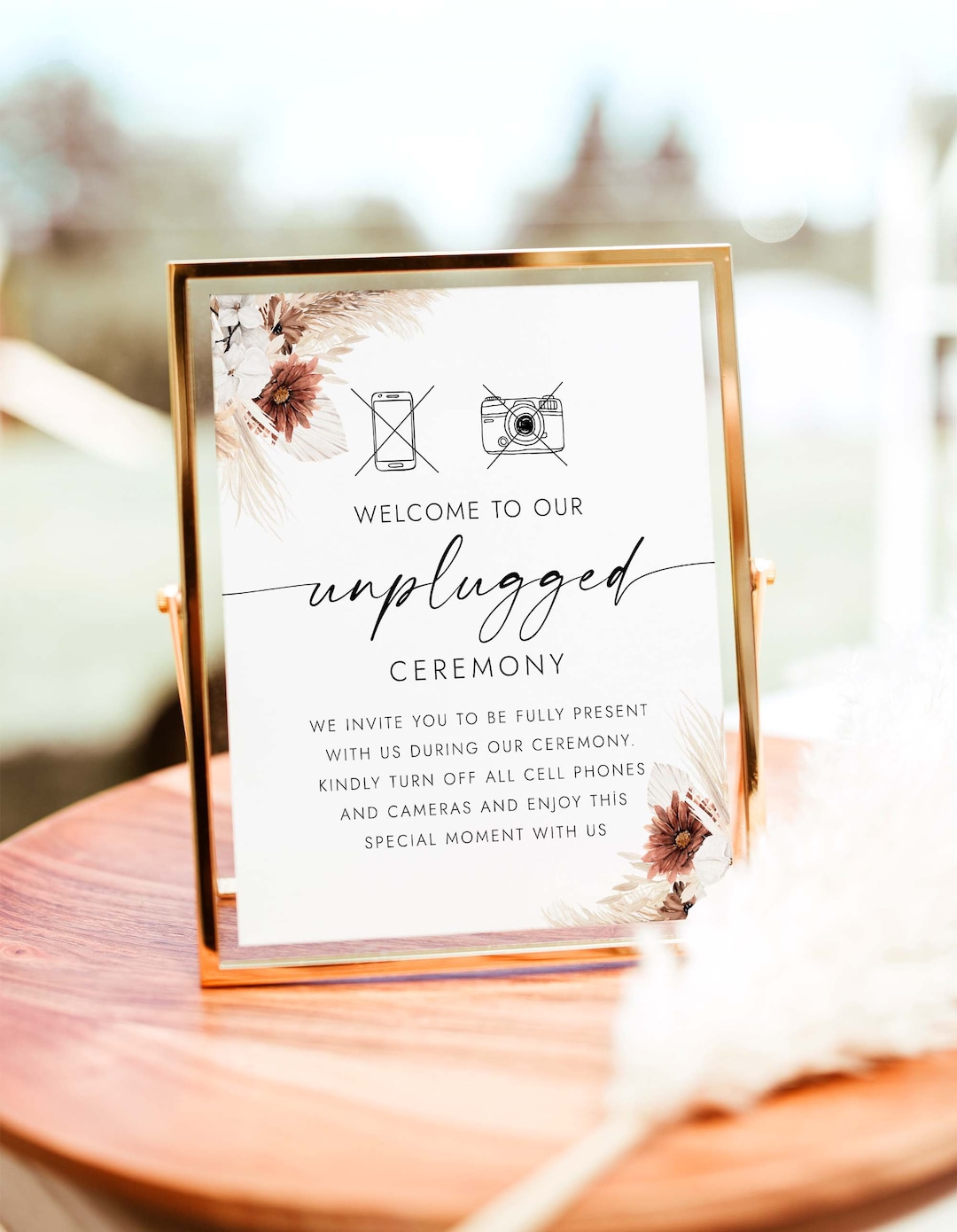 Unplugged Ceremony Sign No Phones Sign Unplugged Wedding Sign Wedding ...