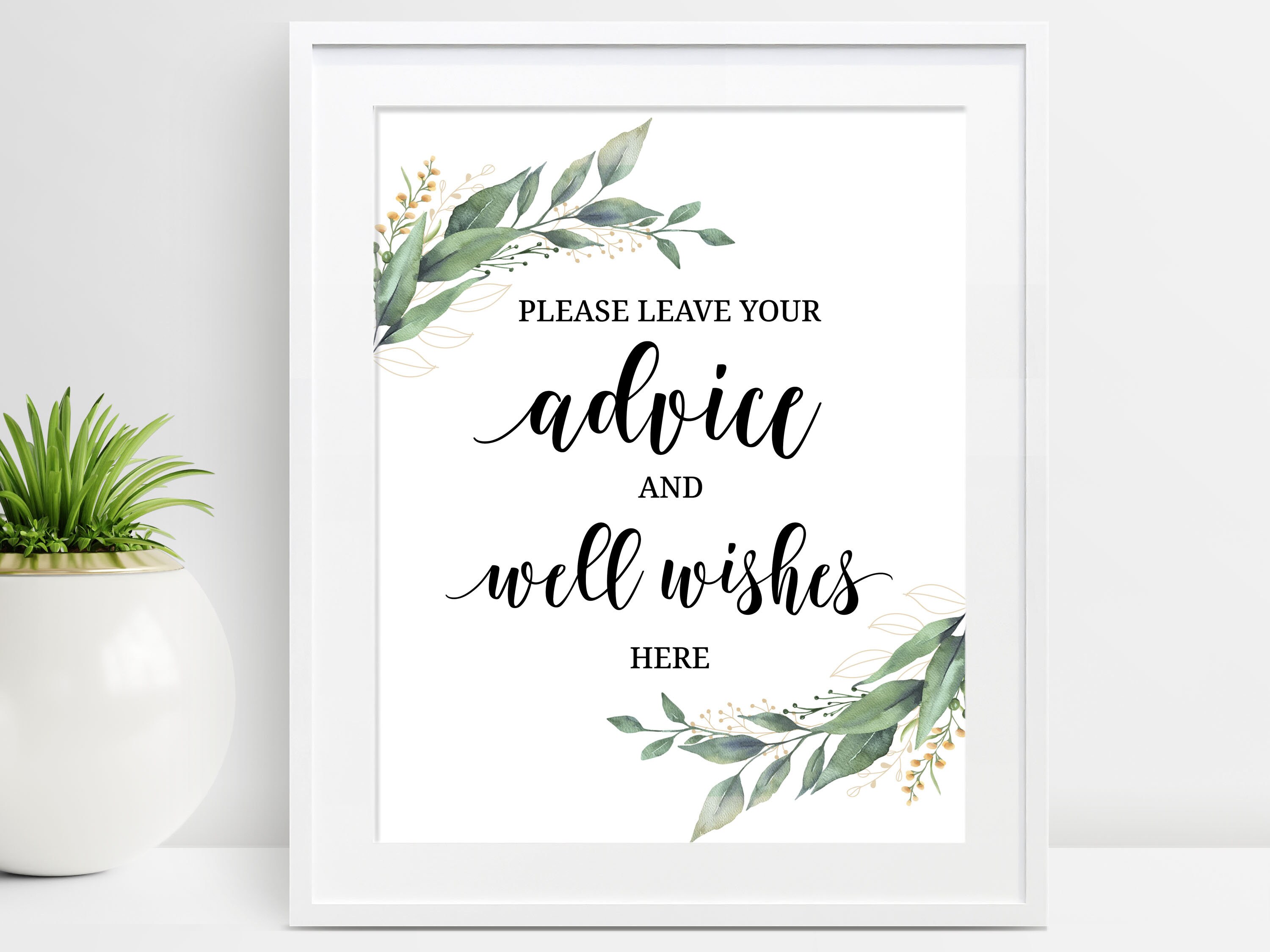 Advice Well Wishes Sign Please Leave Your Advice Table Sign | Etsy