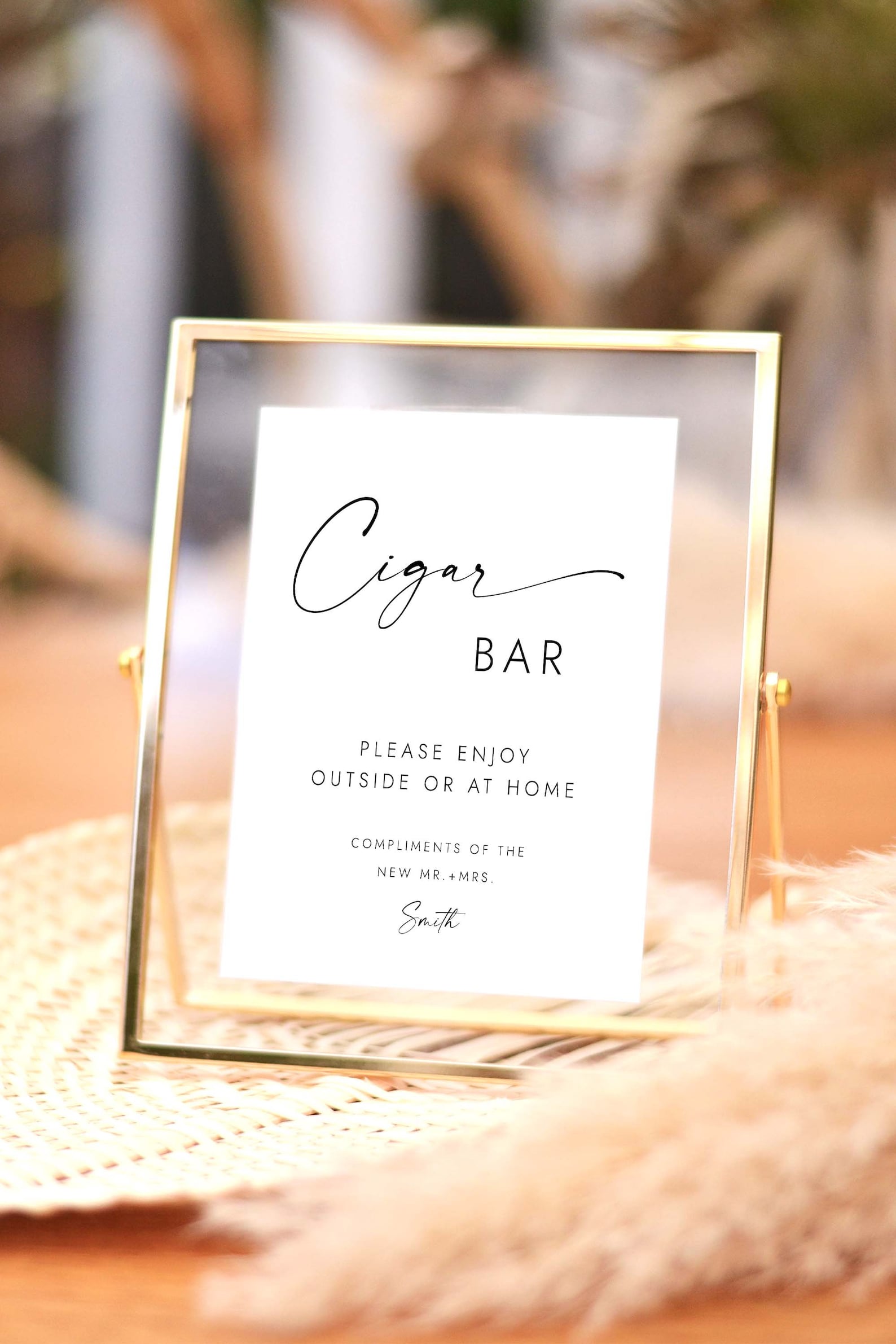Cigar Bar Sign Minimalist Wedding Cigar Sign Smoking Sign Modern ...