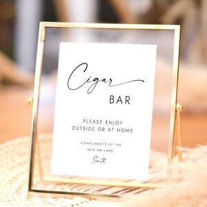 Cigar Bar Sign Minimalist Wedding Cigar Sign Smoking Sign Modern ...