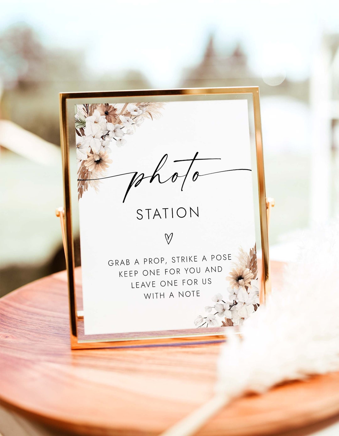 Photo Station Sign Wedding Guestbook Sign Bohemian Wedding Sign Grab A ...